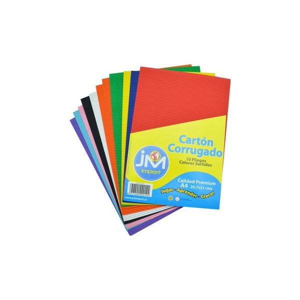 CARTON MICROCORRUGADO A4 10 COL. SURTIDOS (50) - Active Brain